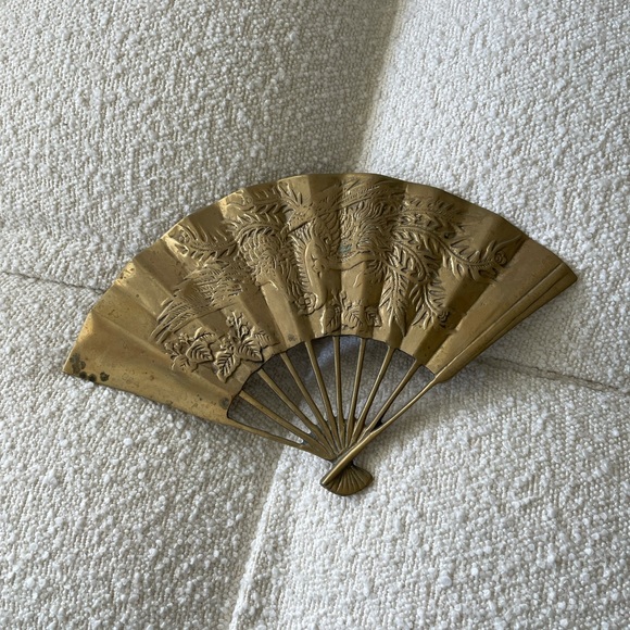Accents | Vintage Brass Chinese Dragon Fan | Poshmark